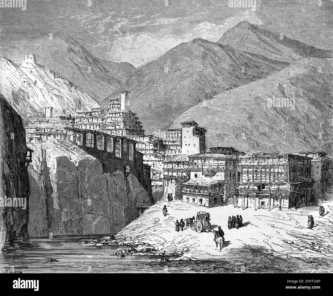 Un village fortifié de Lezgin, known comme une aul, au Lezgistan ou en ...