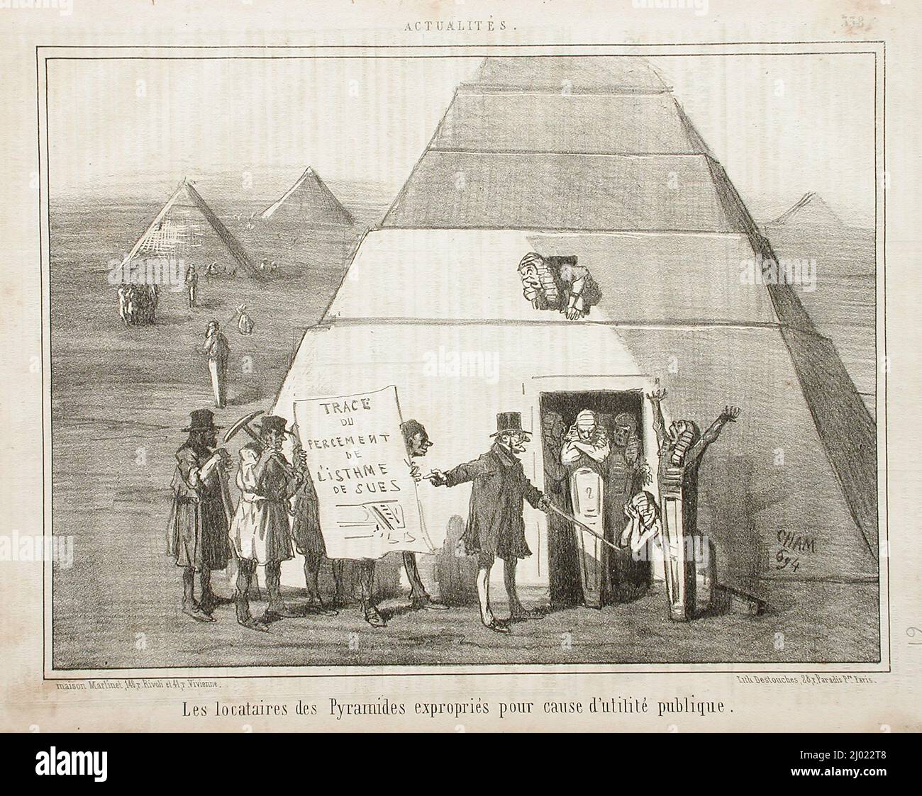 Trace du percement de listhme de suez Banque de photographies et d ...