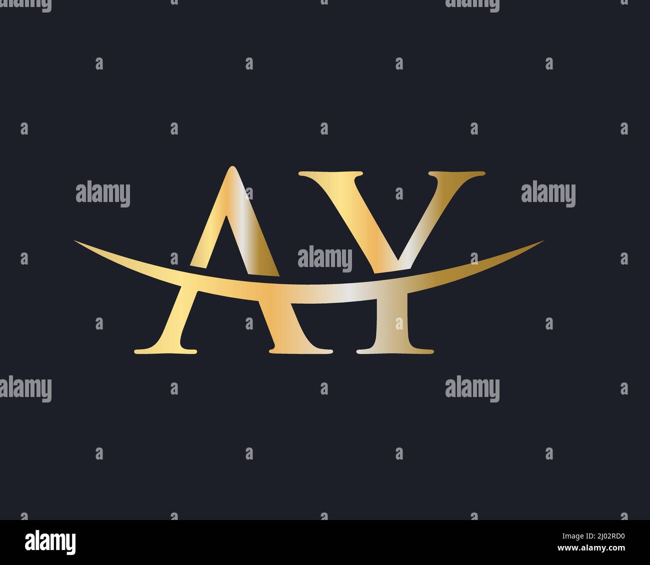 Original monogramme lettre AY logo Design Vector. Modèle de logo AY ...