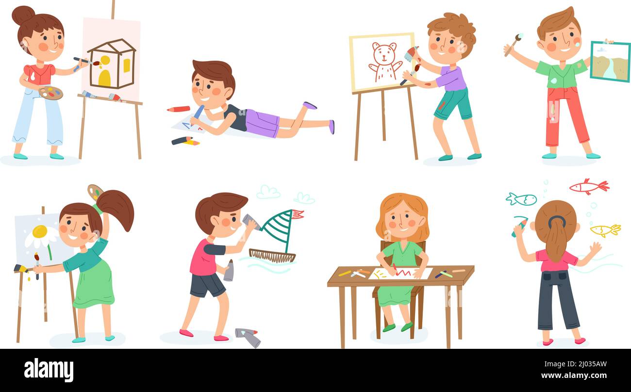 Peintres pour enfants, artistes de dessins animés pour filles et ...