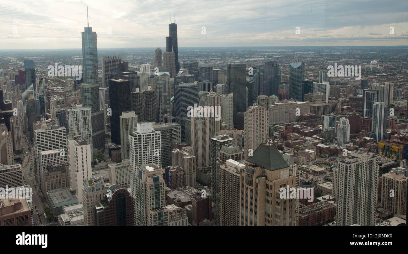 Chicago Skyline vu du John Hancock Center, Chicago, Illinois, États ...