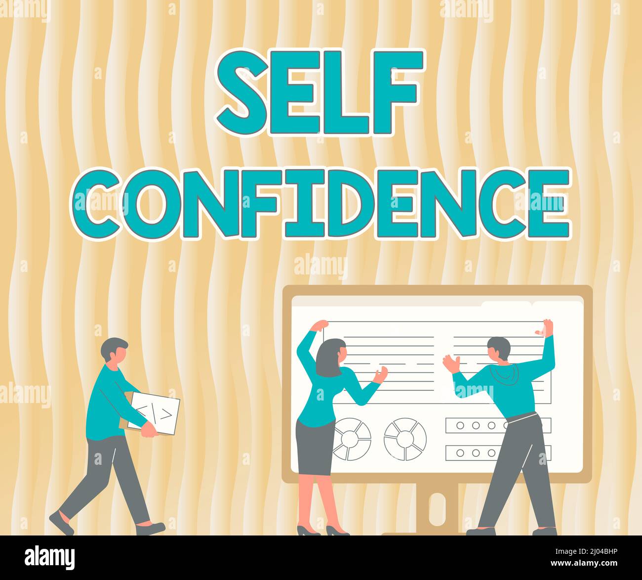 Signe d'écriture de la main confiance en soi. Concept d'affaires un ...