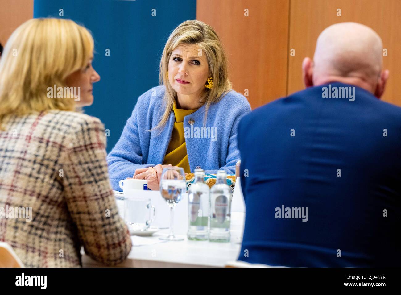 Amsterdam, pays-Bas - 16 mars 2022, la Reine Maxima visite un point de ...