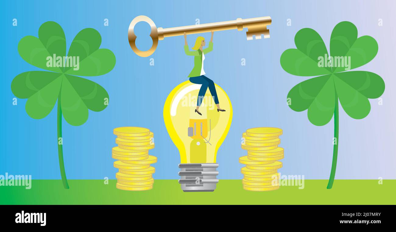 Femme chanceuse Banque d'images vectorielles - Alamy