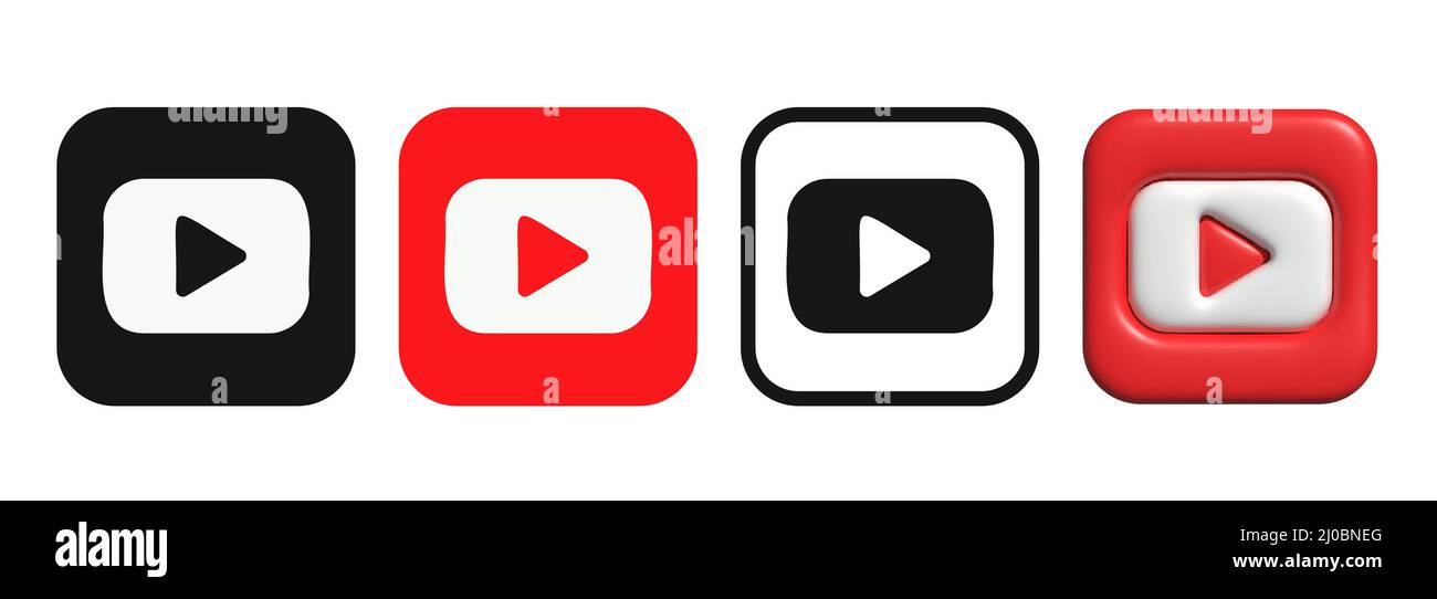 Logo YouTube 3D. Logo YouTube. Bouton de lecture 3D Image Vectorielle ...