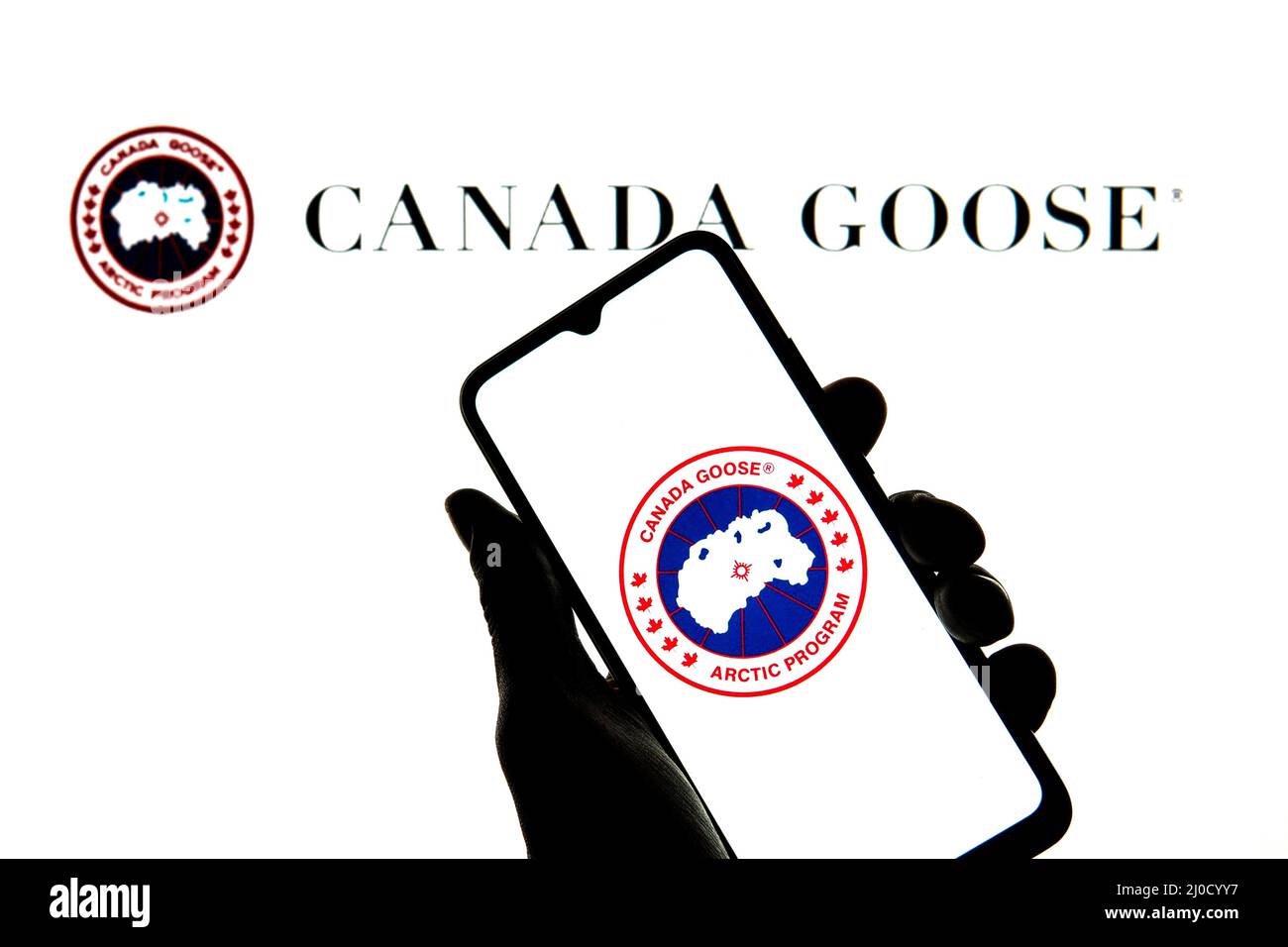 Sur cette photo, un logo de la Bernache du Canada est affiché sur un ...