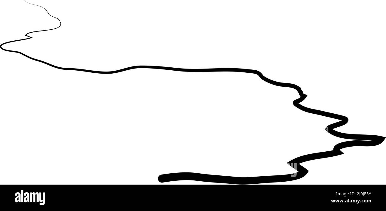 Enroulement aléatoire, ligne tortueuse. Élément de ligne courbe ondulée ...