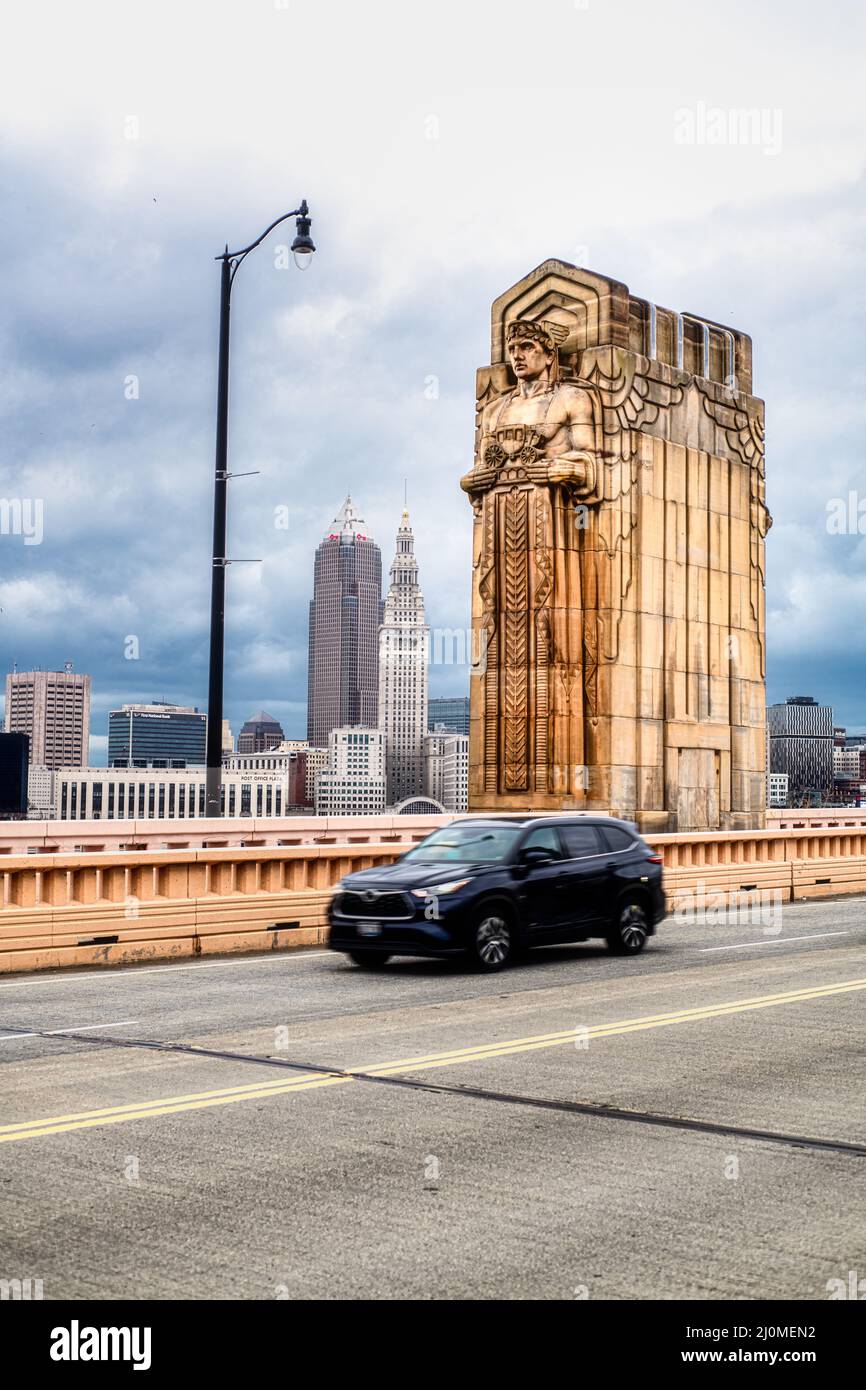 Circulation dans le centre ville de cleveland Banque de photographies ...