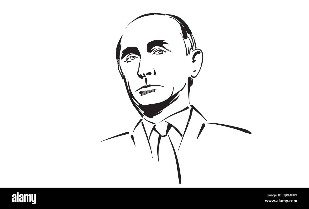 Dessin vectoriel de Vladimir Poutine le Président de la Fédération de ...