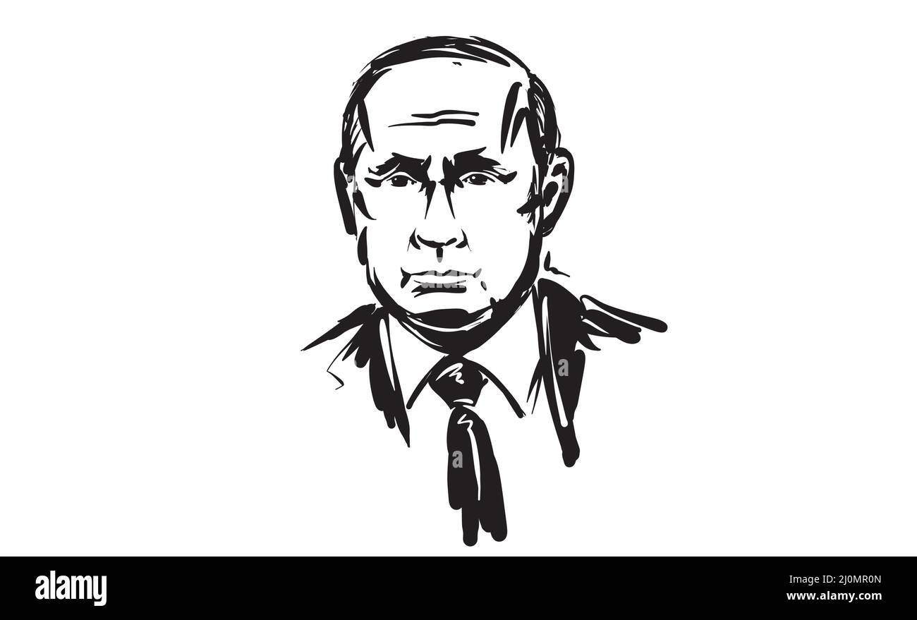 Dessin vectoriel de Vladimir Poutine le Président de la Fédération de ...