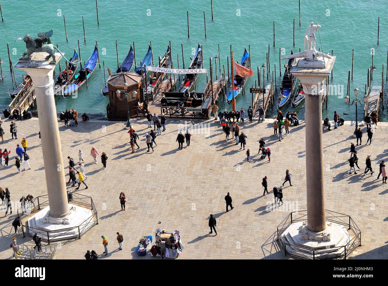 Venise, Italie. Le paysage de la place Saint-Marc avec les colonnes et ...