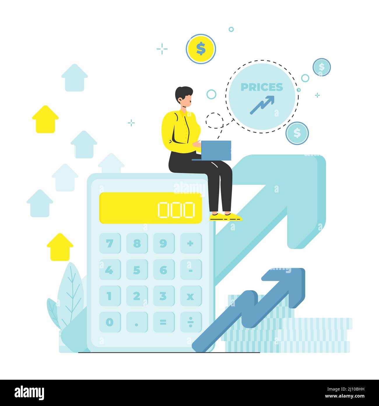 L'inflation en économie. Augmentation des prix à la consommation, perte ...