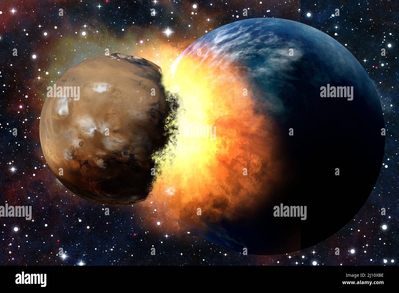 Space planets collision Banque de photographies et d’images à haute ...