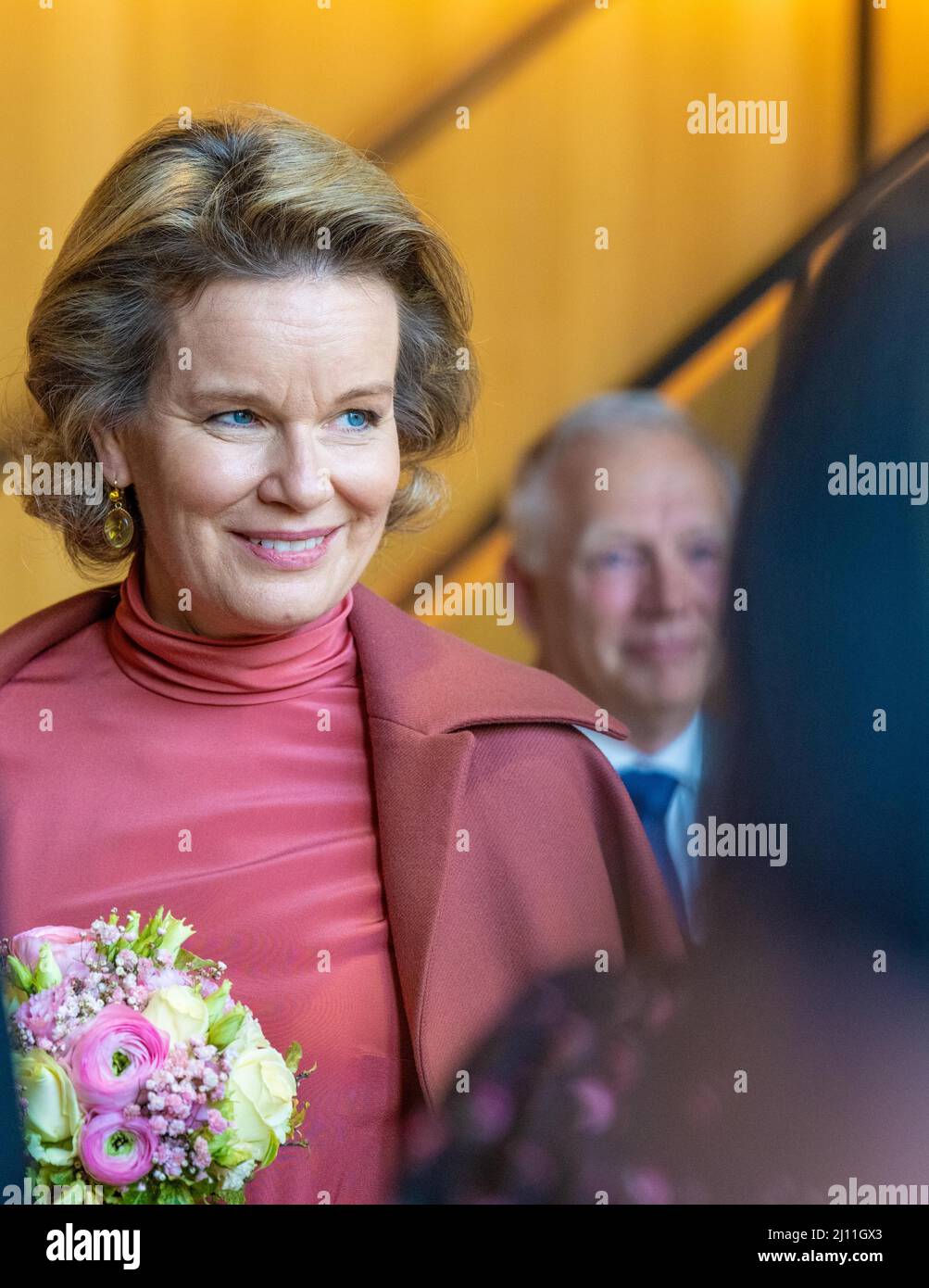 La reine Mathilde de Belgique lors d'une visite à la chapelle musicale ...