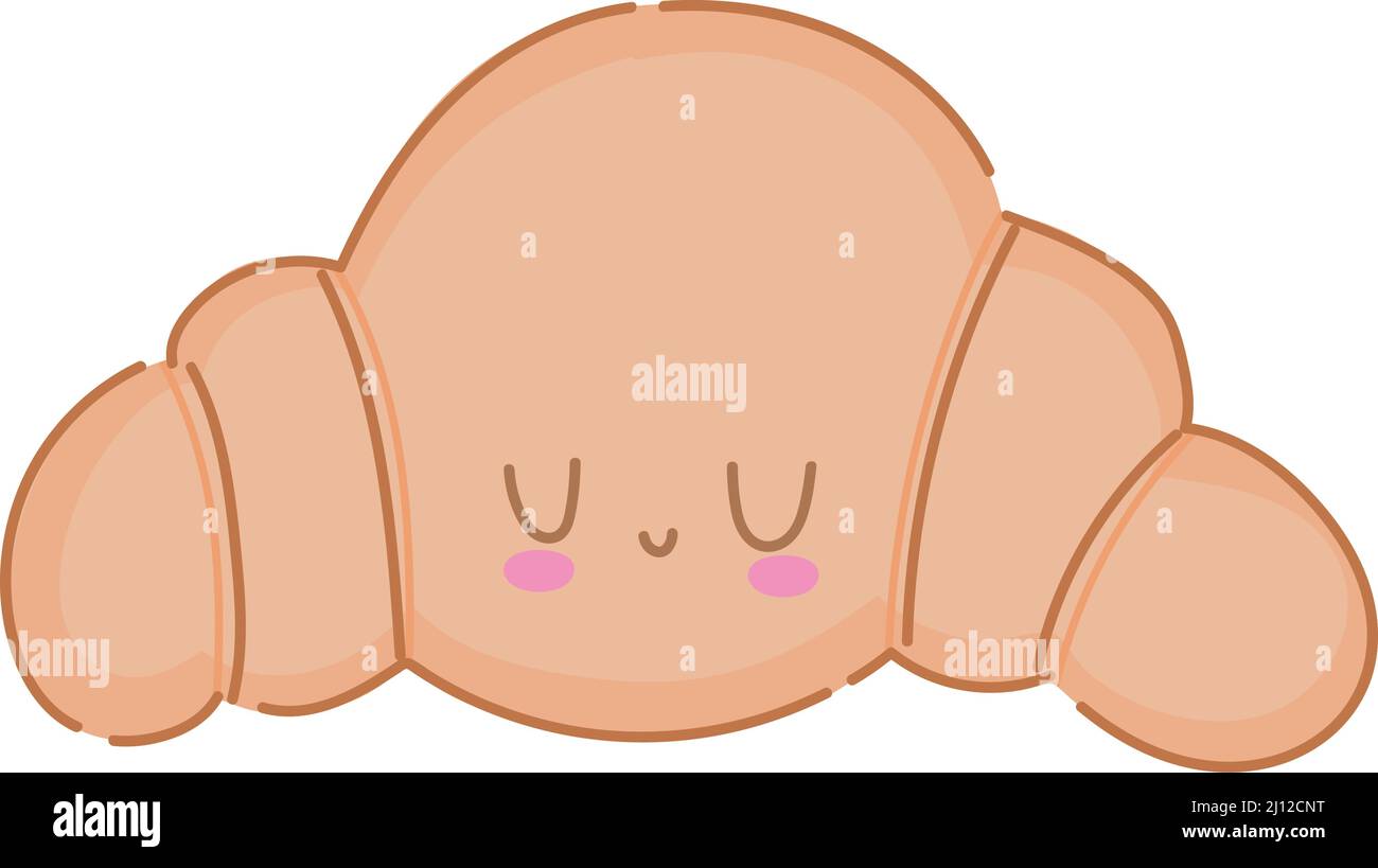 Kawaii cute happy croissant food Banque de photographies et d’images à ...