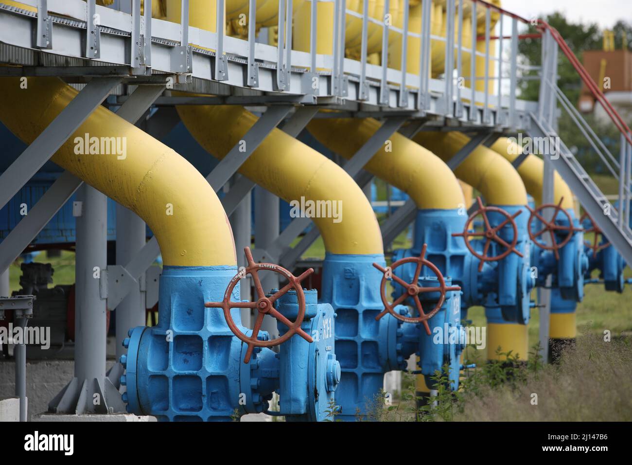 Système de transport de gaz. Station de pompage pour gaz. Station de ...