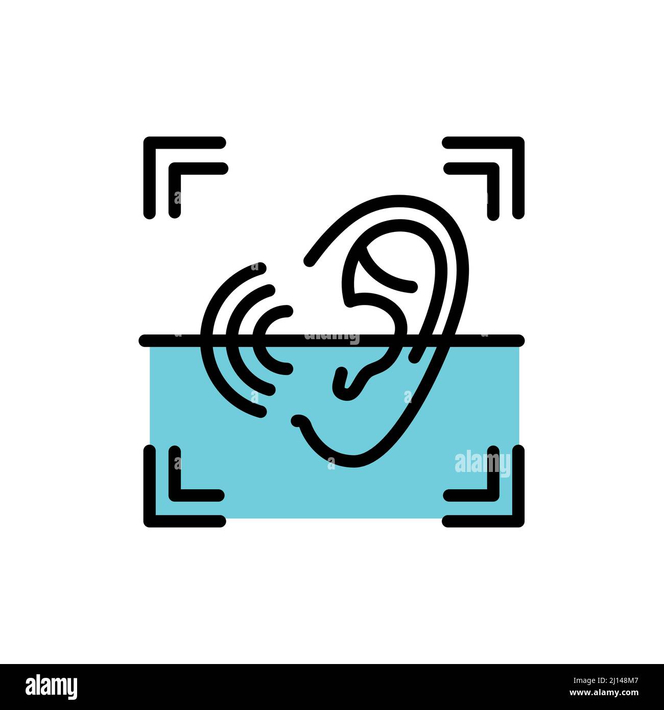 Icône de ligne couleur de reconnaissance sonore. Pictogramme pour page ...