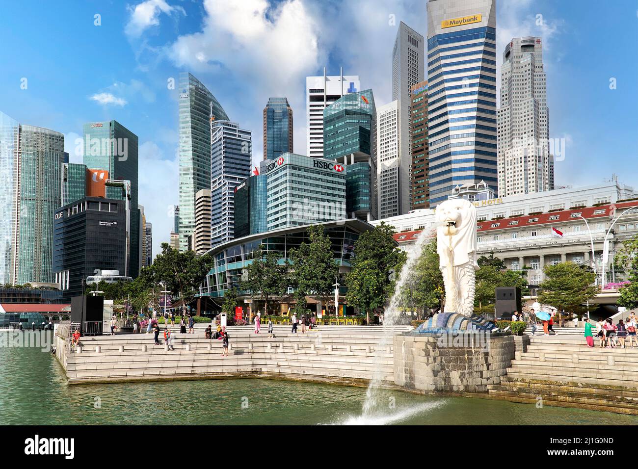 Attraction touristique de singapour merlion park Banque de ...