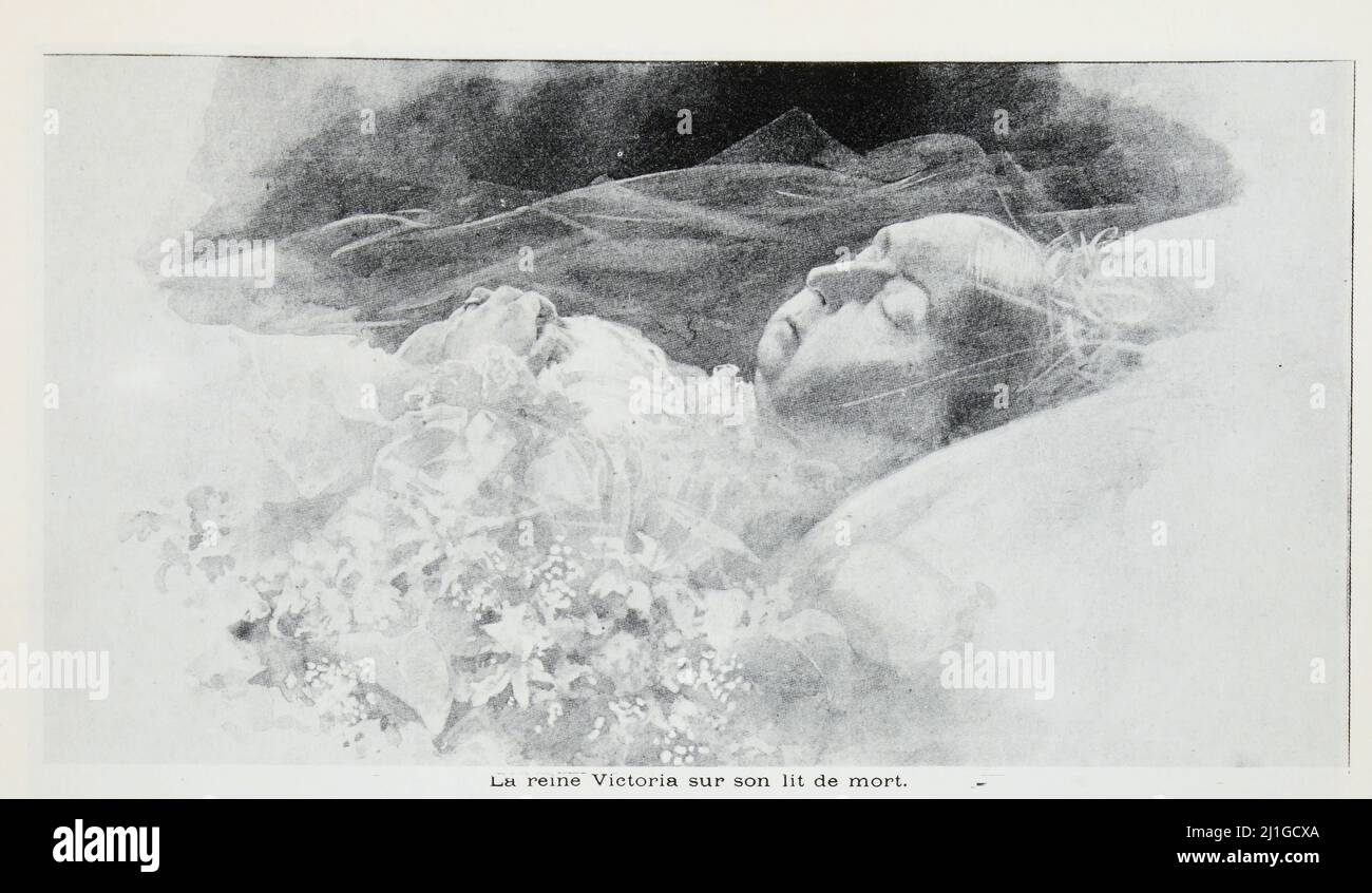 La reine Victoria sur son lit de mort. - Eng translation : la reine ...