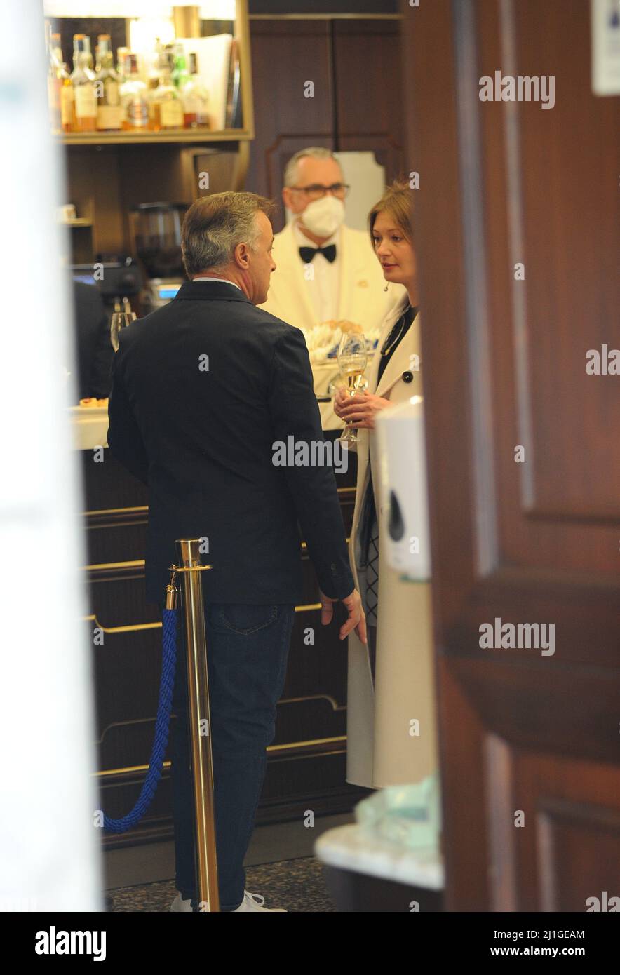 Milan, Italie. 25th mars 2022. Milan, 25-03-2022 JEAN ALESI, ancien pilote de formule 1, marié à ...