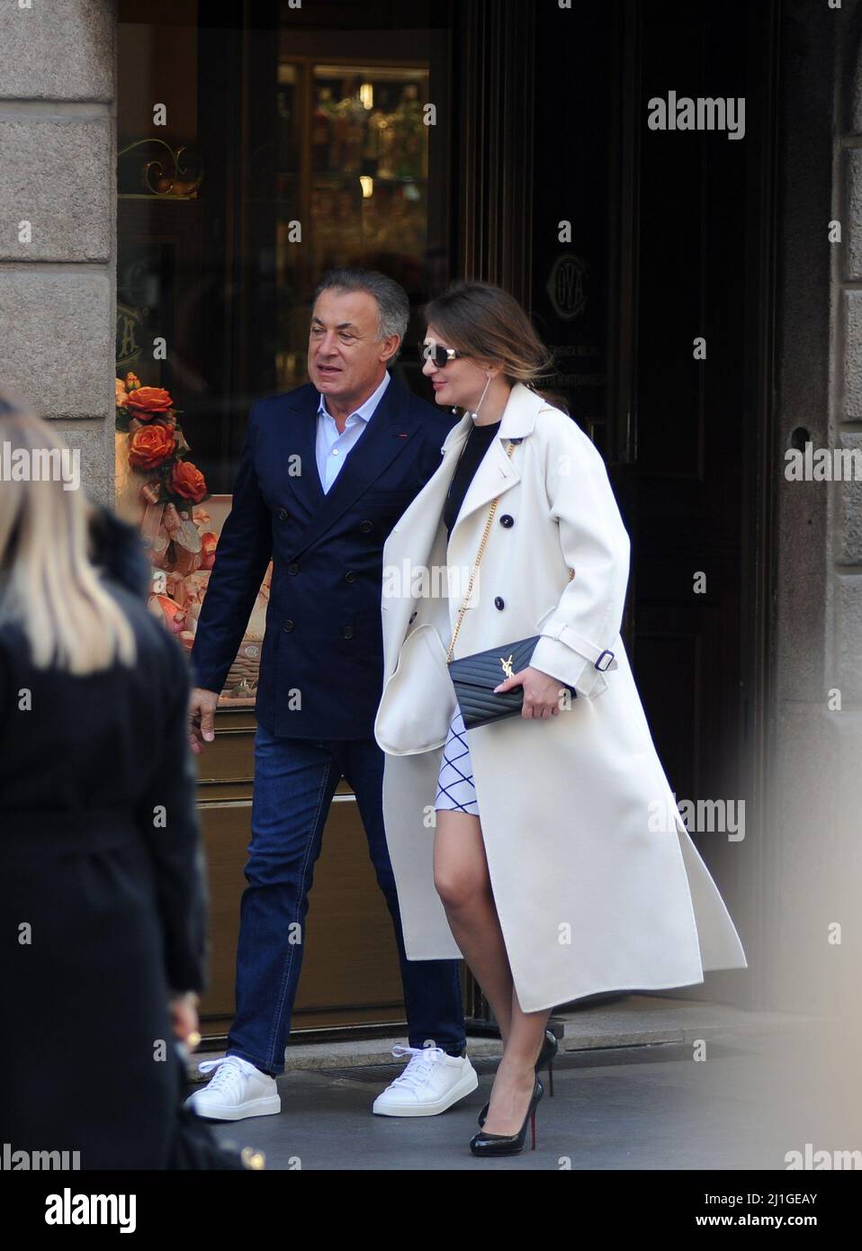 Milan, Italie. 25th mars 2022. Milan, 25-03-2022 JEAN ALESI, ancien pilote de formule 1, marié à ...