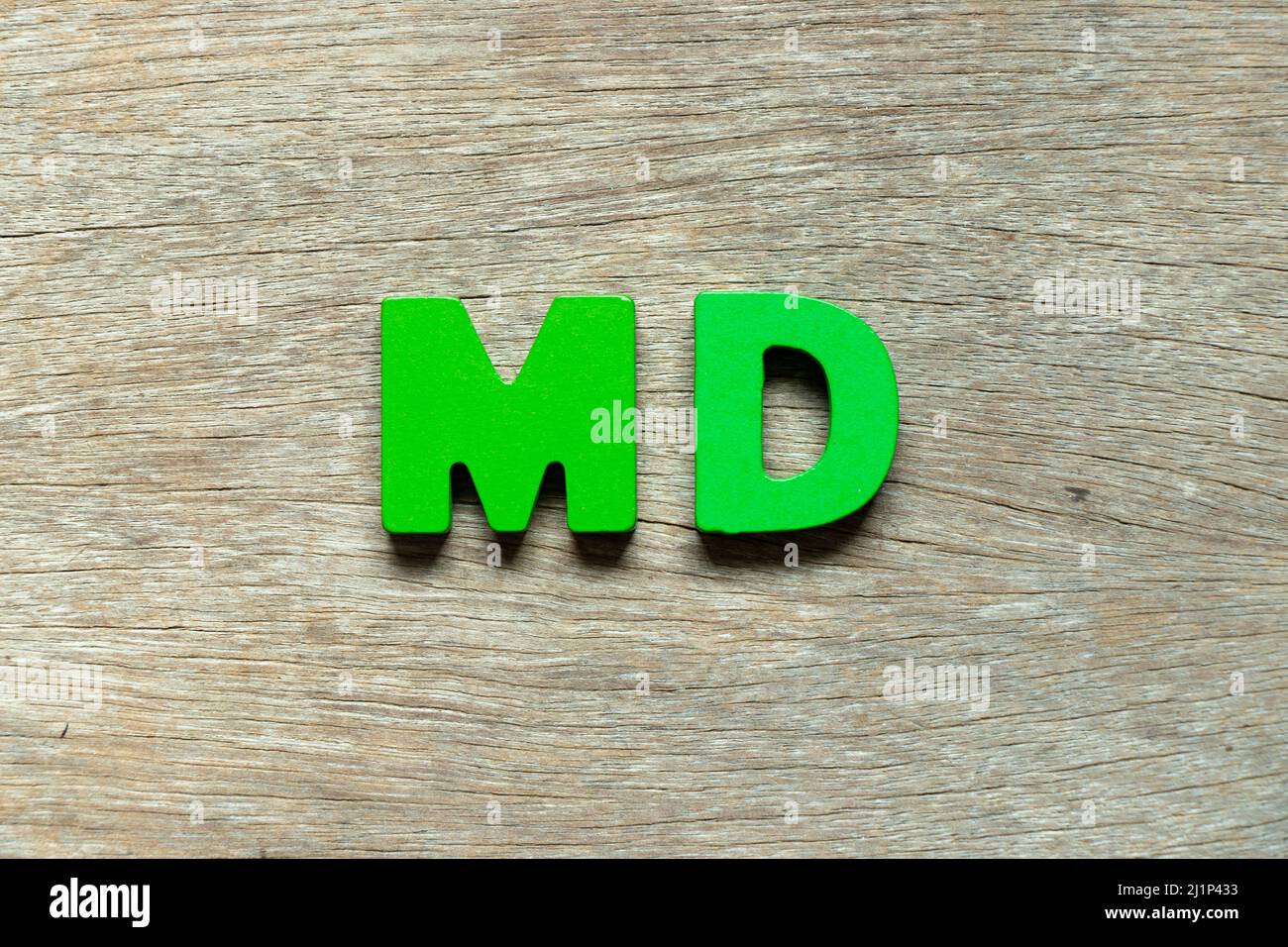 Lettre de couleur en lettre du mot MD (abréviation de médecin ou ...