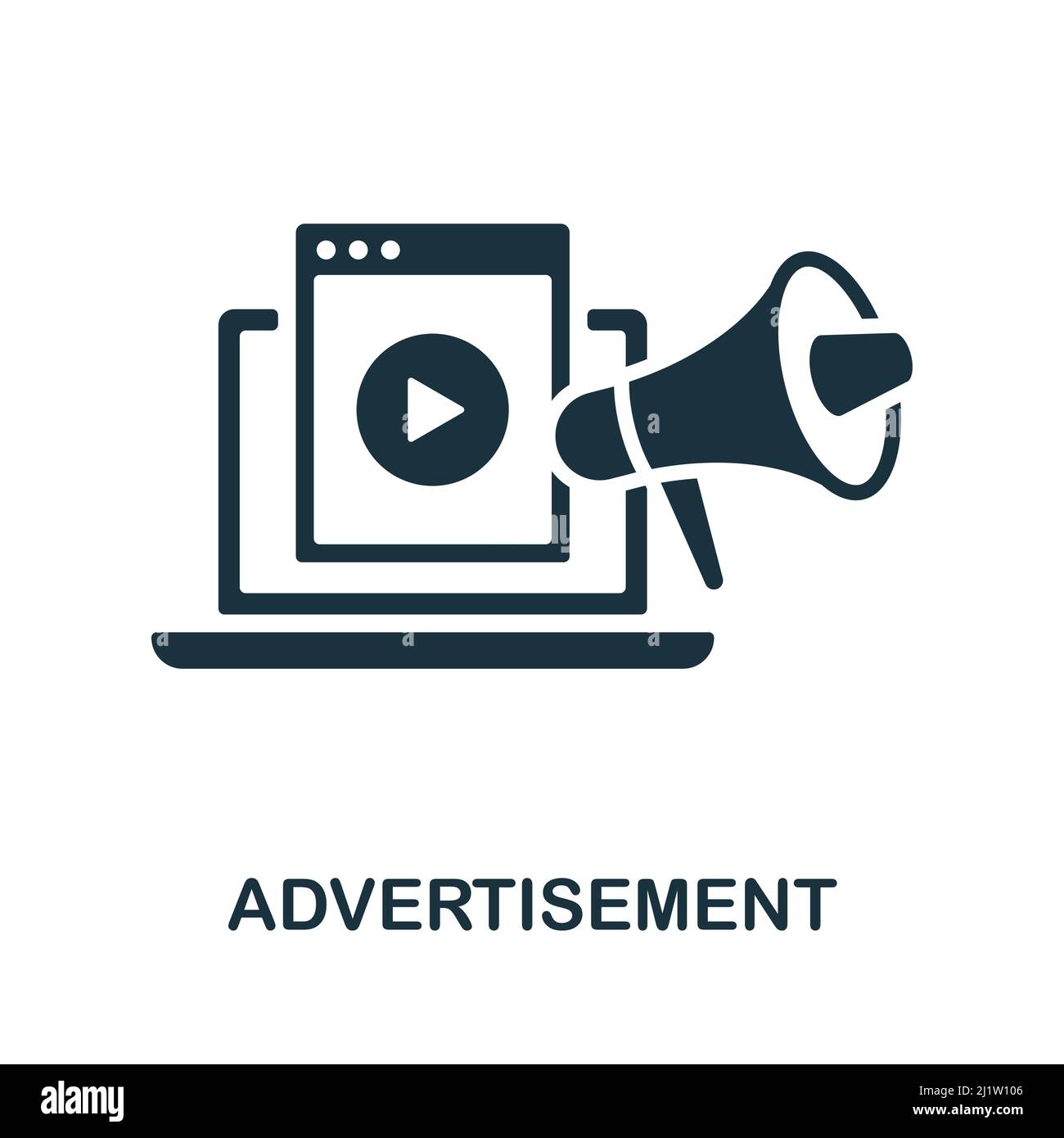 Icône de publicité. Symbole publicitaire simple pour les modèles, la ...