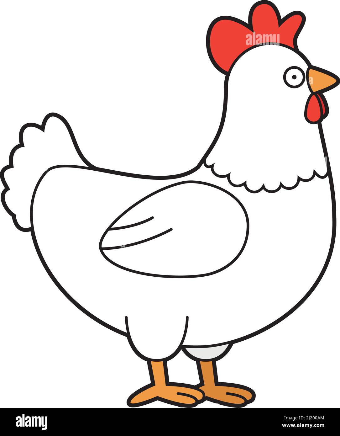 Cartoon chicken animal outline vector Banque de photographies et d ...