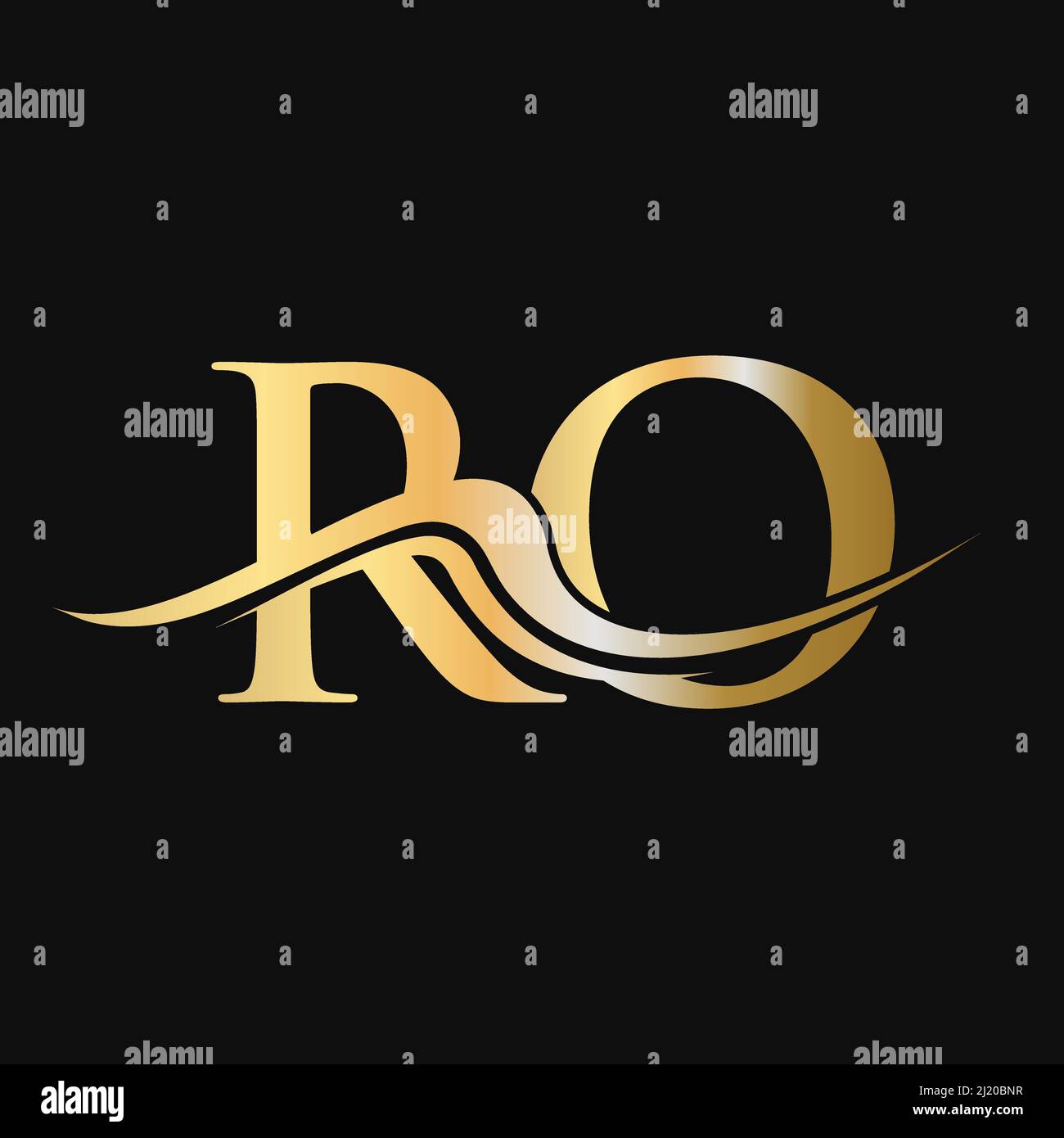 Logo lettre RO. Modèle de logotype de bon de réparation initial pour le ...
