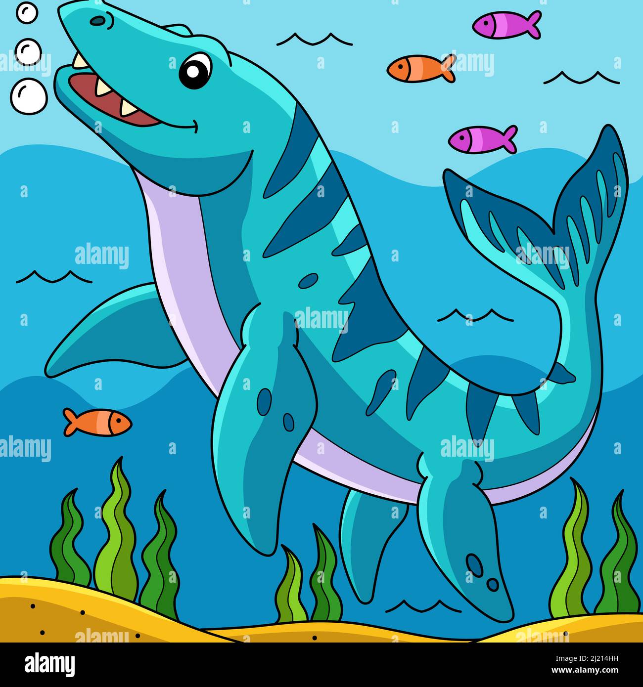 Illustration de Mosasaurus Dinosaur en dessin animé Image Vectorielle ...