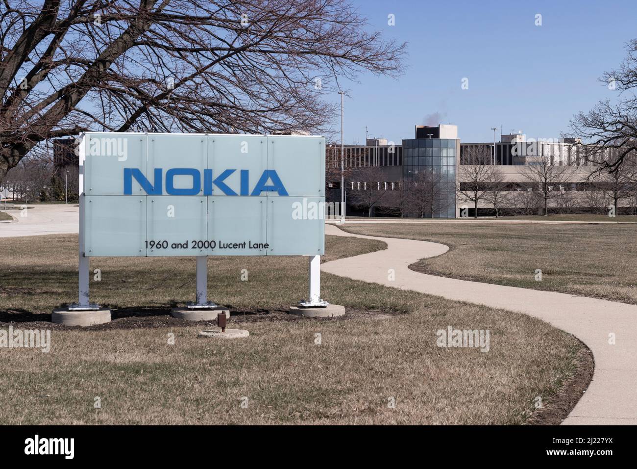 Naperville - Circa Mars 2022: Installation de Nokia Bell Labs ...