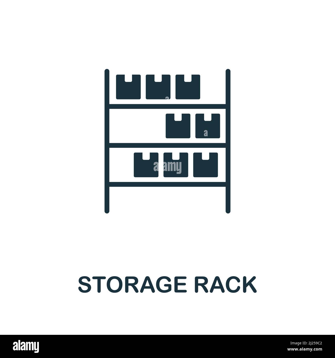 Icône du rack de stockage. Icône de rack de stockage simple monochrome ...