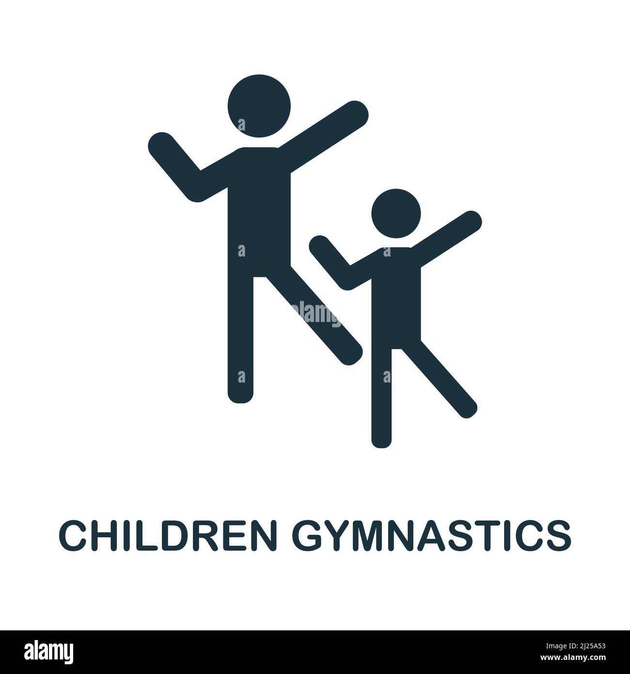 Icône de gymnastique pour enfants. Monochrome simple enfants icône ...