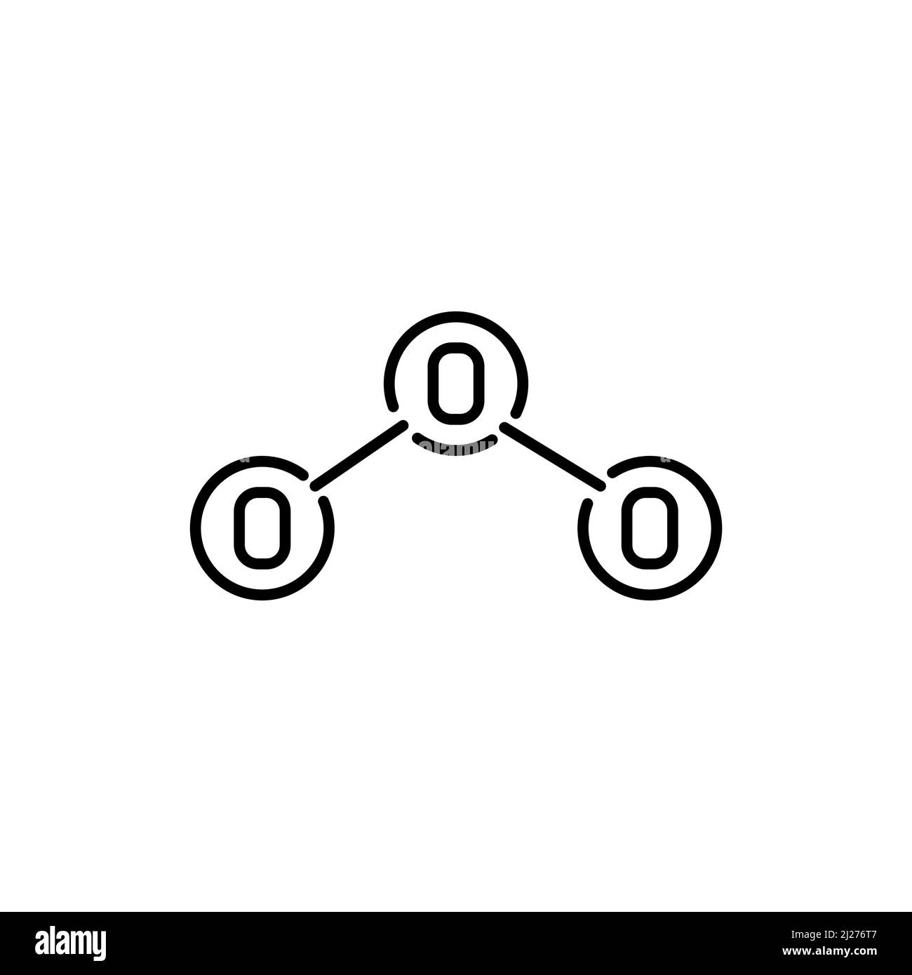Icône de la ligne de couleur de la formule d'ozone.Pictogramme pour ...