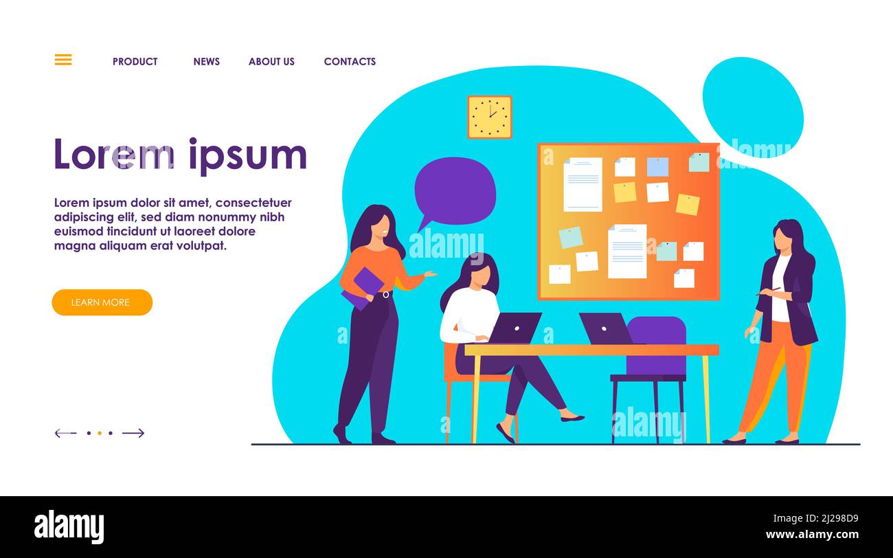 Des collègues travaillent ensemble sur l'illustration vectorielle plate ...