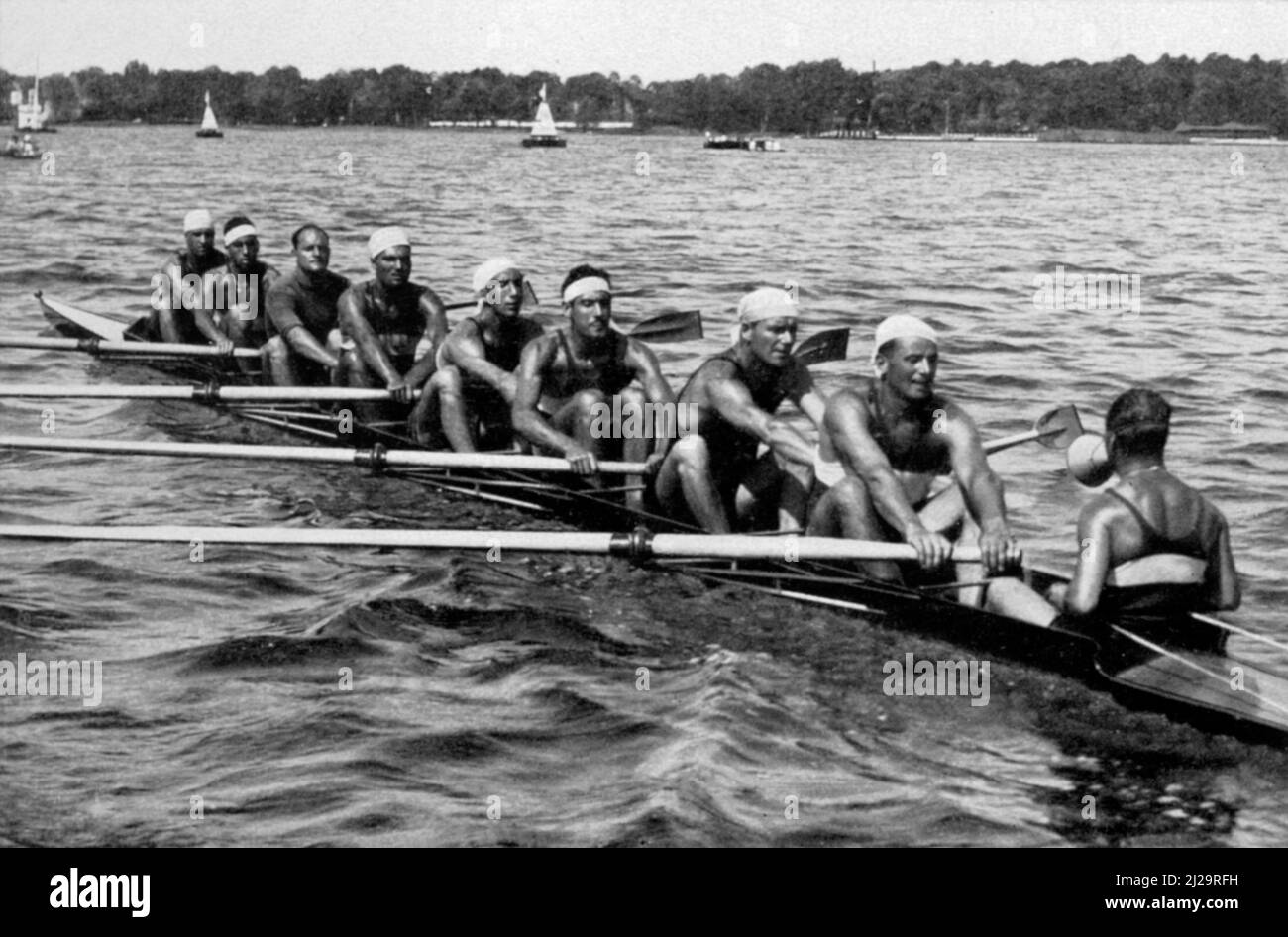 Rameurs italiens Banque d'images noir et blanc - Alamy