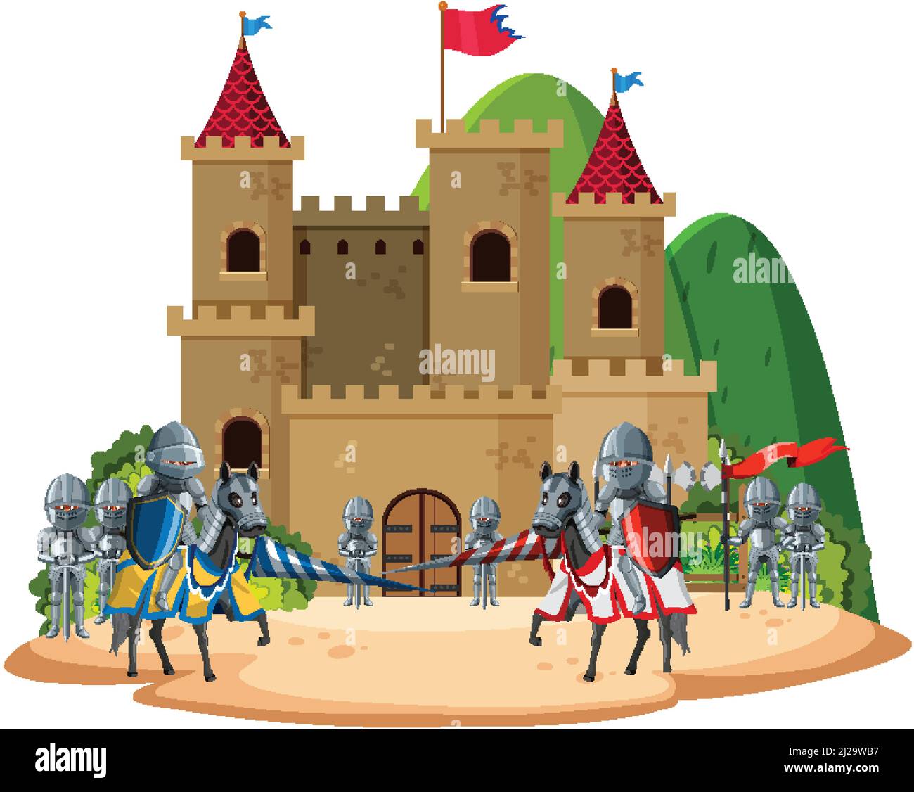 Château des chevaliers médiévaux Banque d'images vectorielles - Alamy