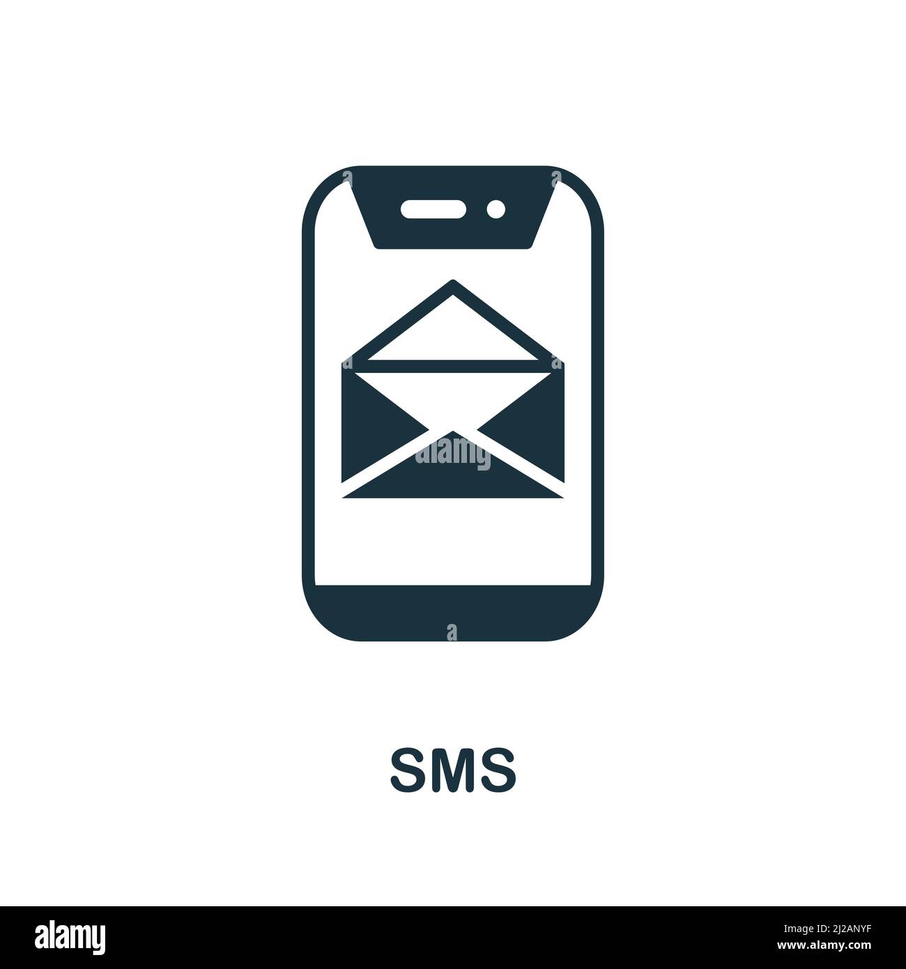 Icône SMS. Icône SMS simple monochrome pour modèles, conception Web et ...