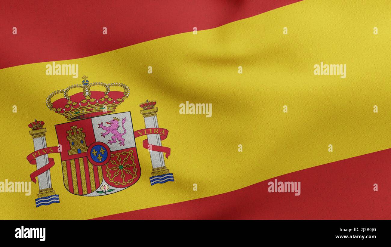 Drapeau national de l'Espagne 3D Render, drapeau espagnol ou Bandera de ...