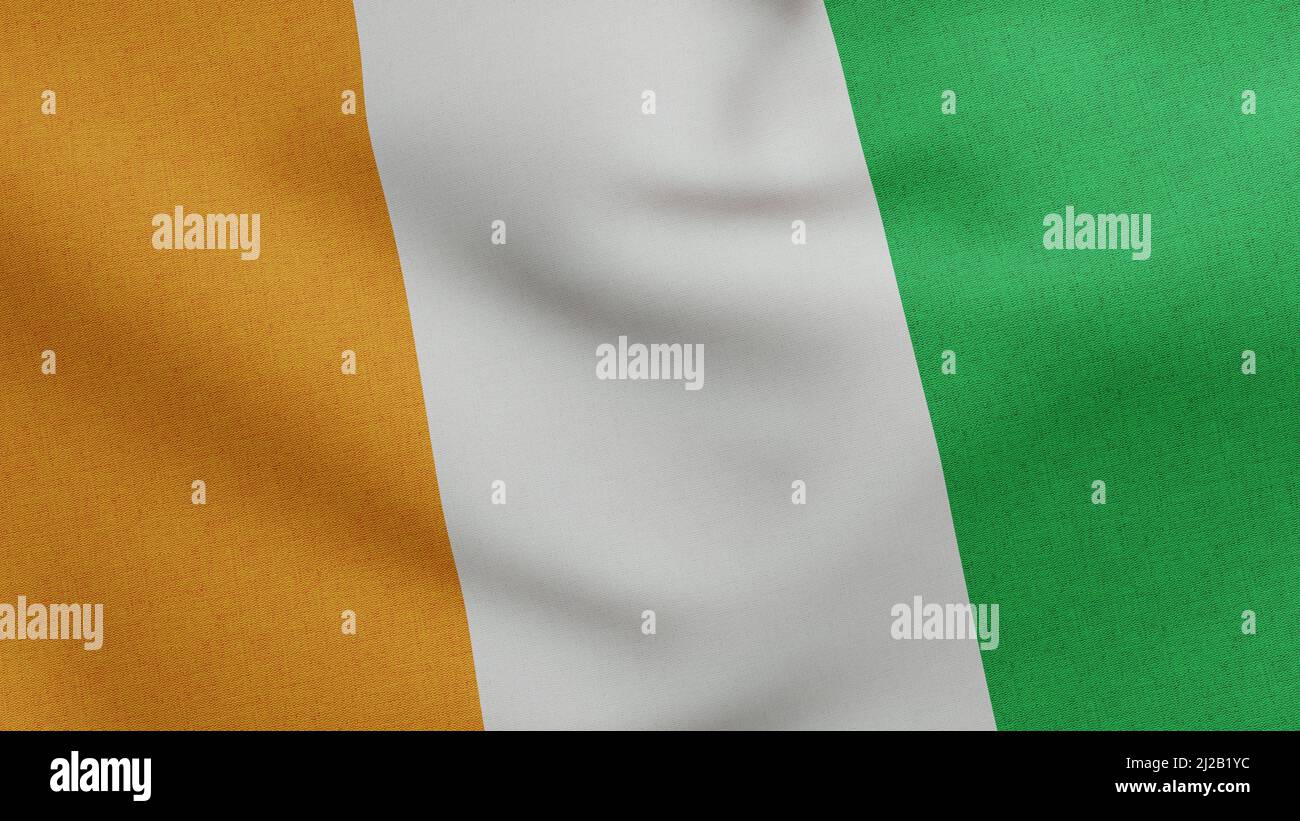 Drapeau national de la Côte d'Ivoire 3D Render, drapeau de la Côte d ...