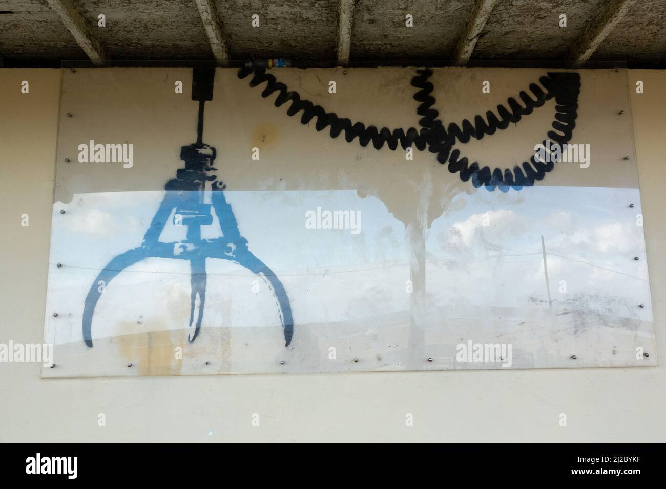 Murale de banksy sur la promenade de gorlestons Banque de photographies ...