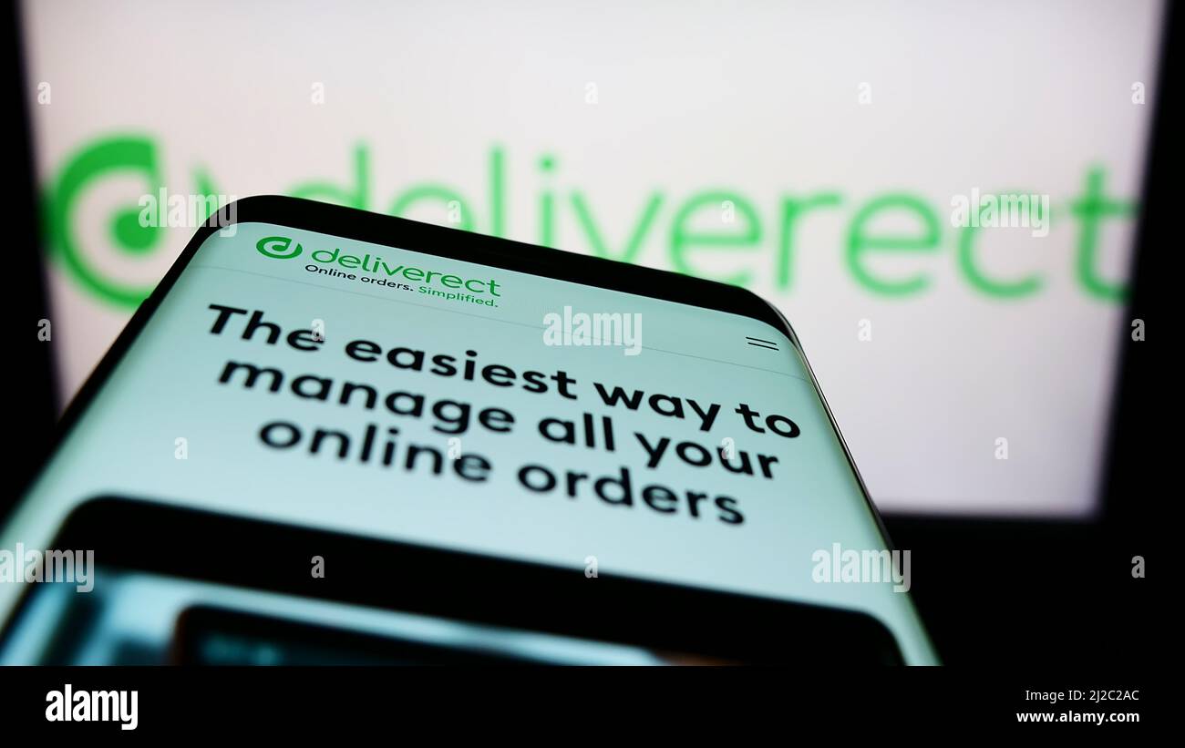 Téléphone mobile avec le site web de la société belge foodtech ...