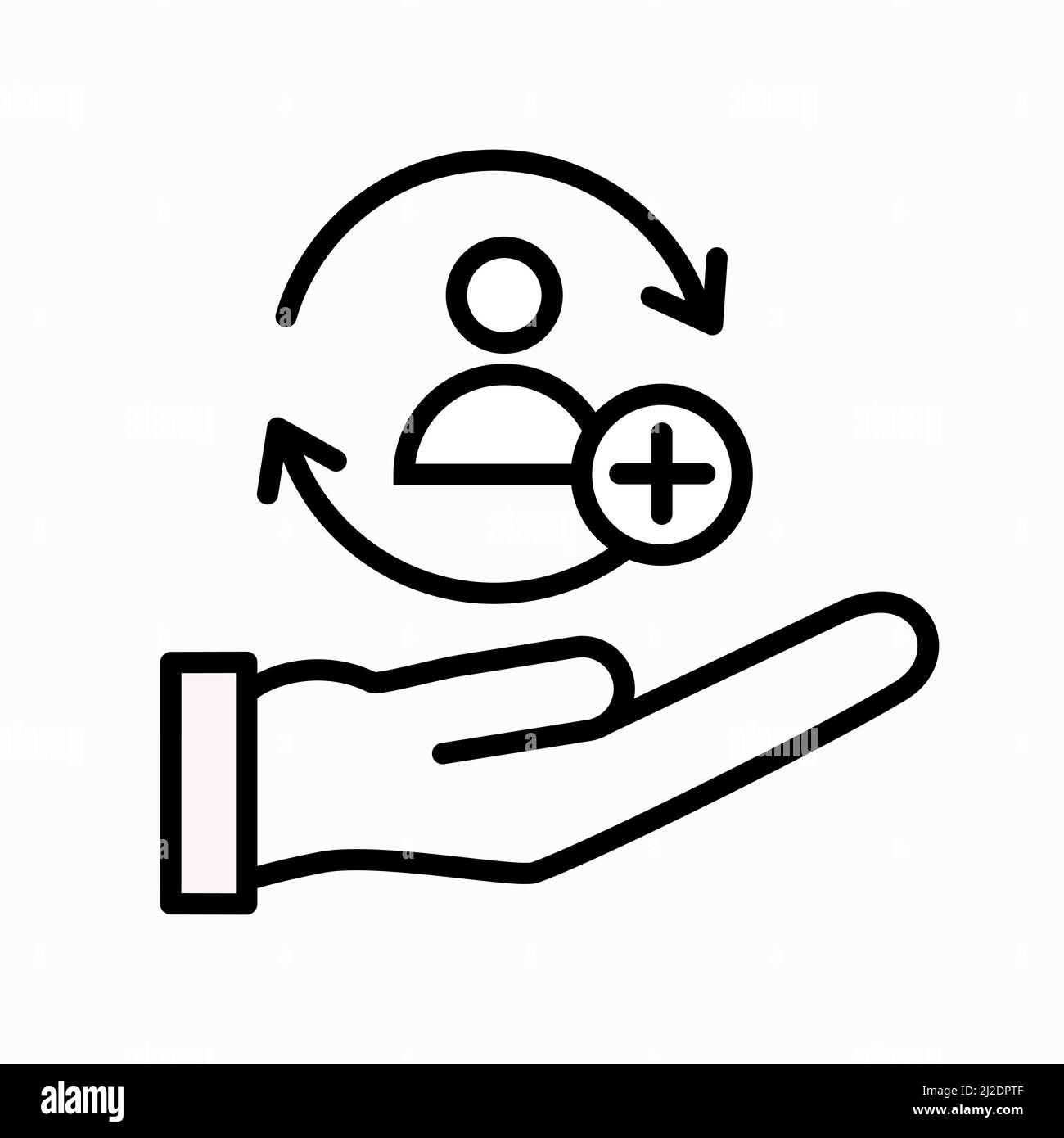 icône client de l'assistance, service complet inclus, symbole de ligne ...