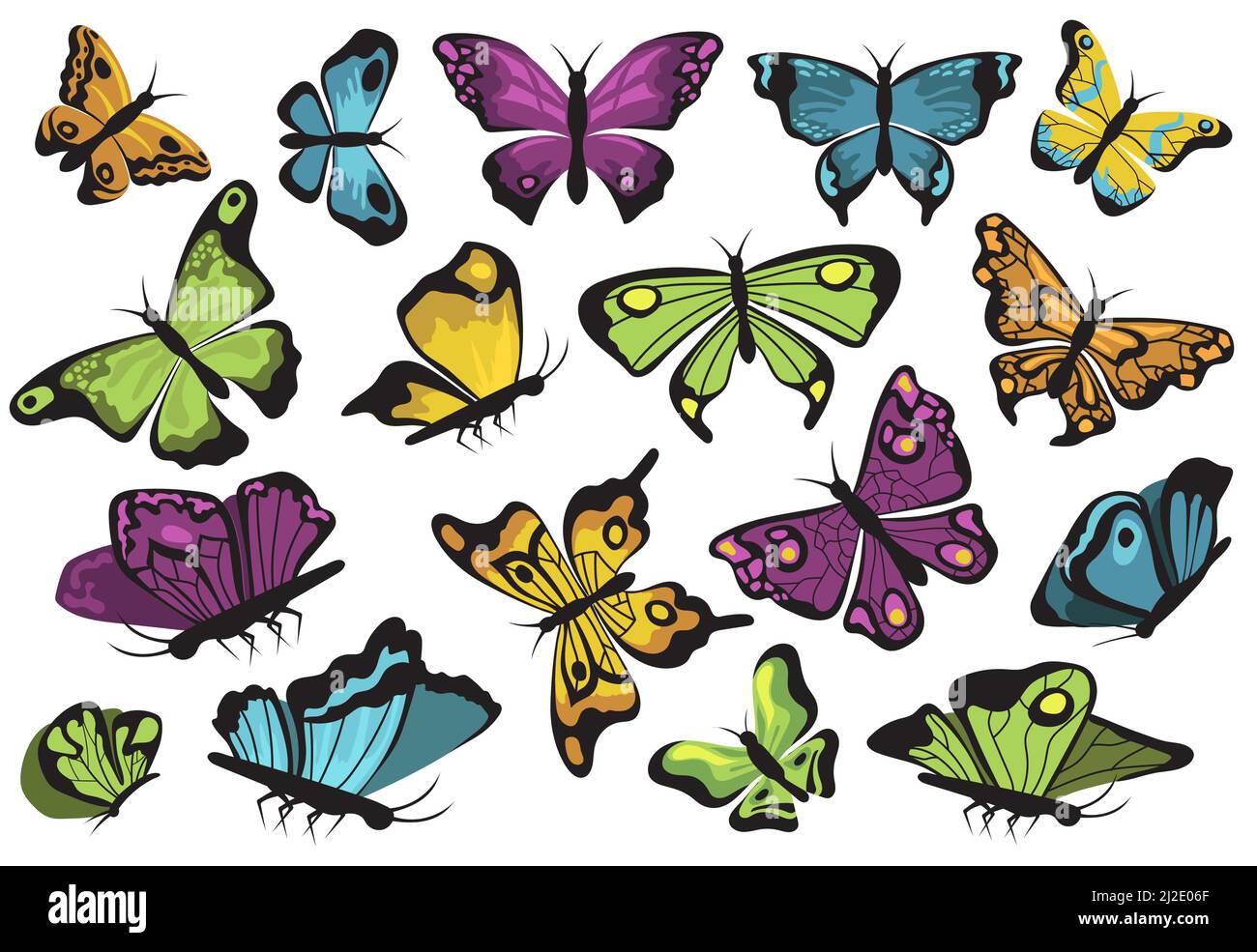 Papillons tropicaux multicolores Banque de photographies et d’images à ...