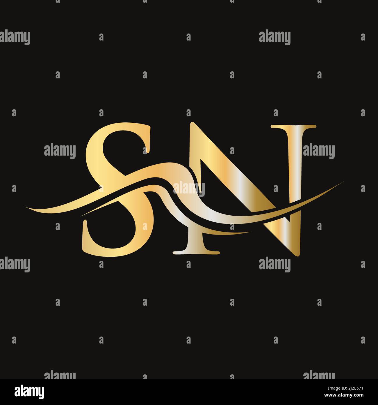 Logo lettre SN. Modèle de logotype SN initial pour le logo de l ...