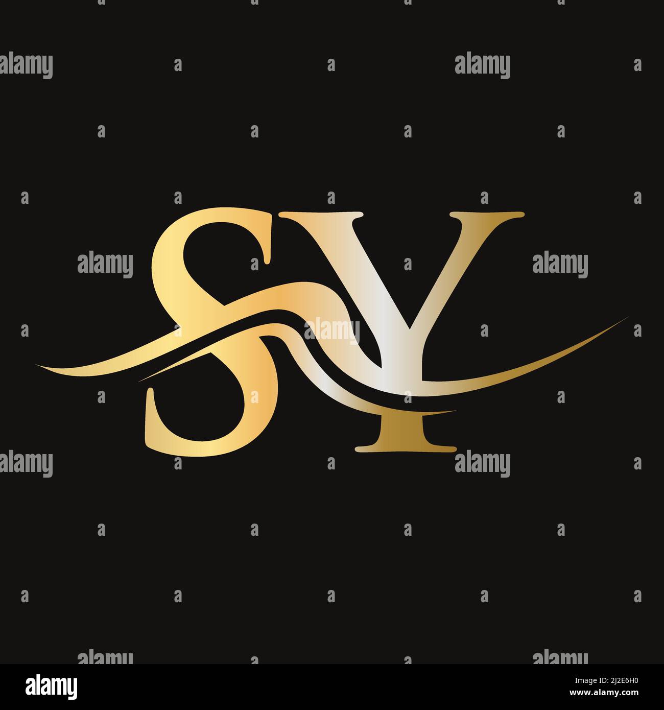 Logo lettre SY. Modèle de logotype SY initial pour le logo de l ...