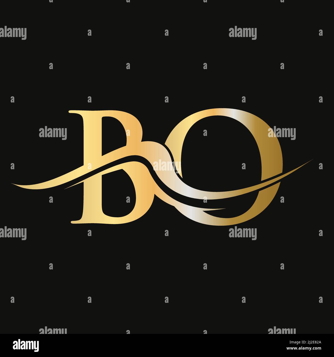 Logo lettre BO. Modèle de logotype BO initial pour le logo de l ...