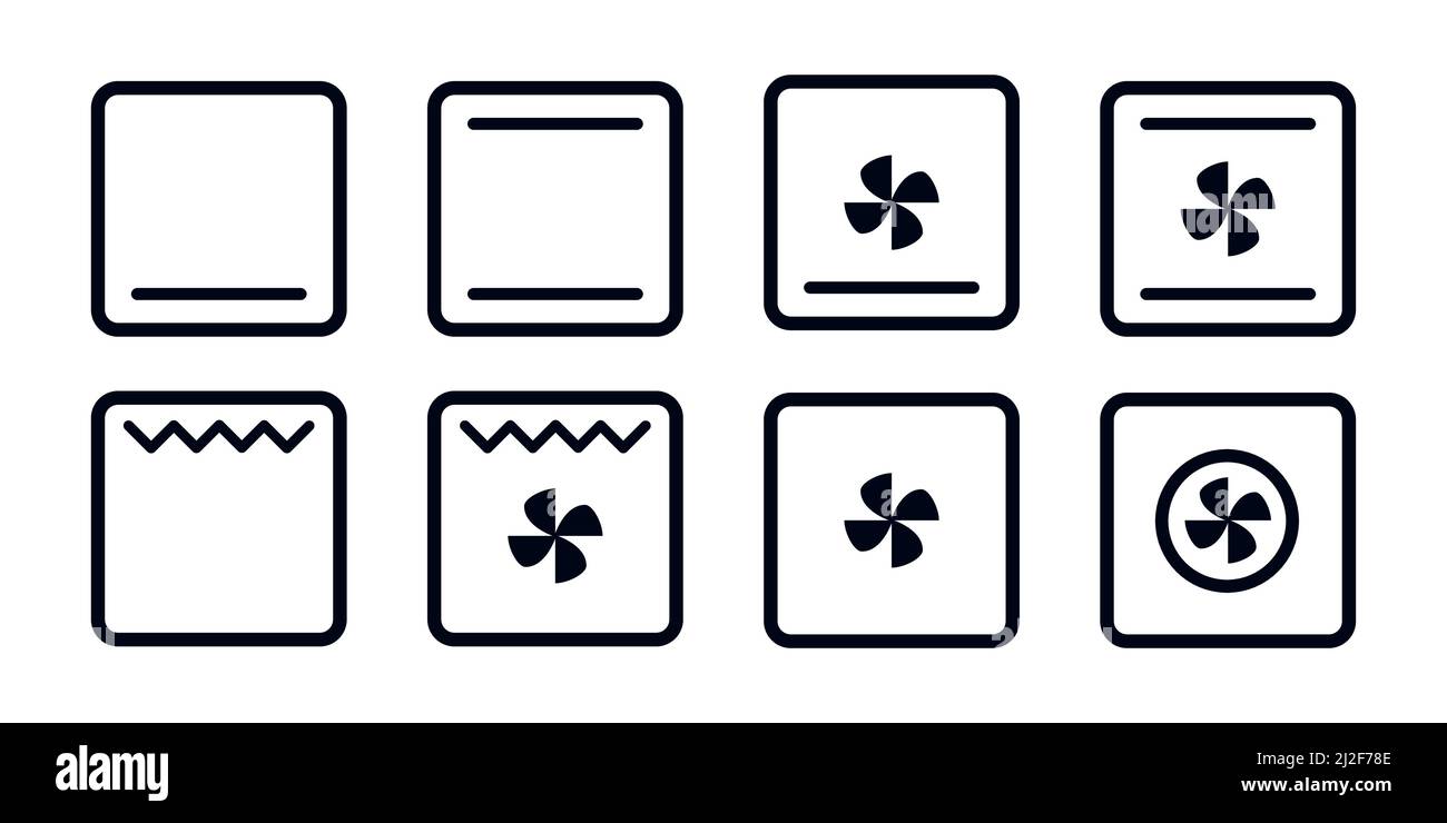 Cuisine classique four symboles mode paramètres icônes vecteur ...