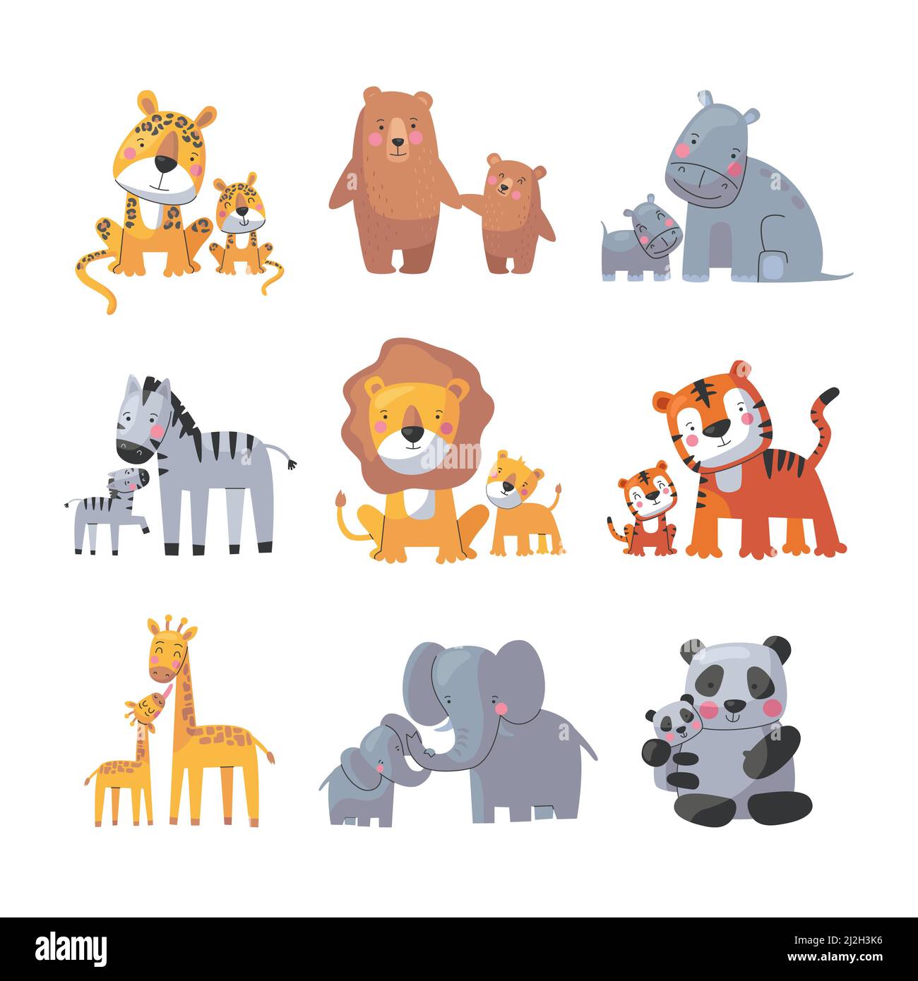 Lion mère et enfant amour Banque d'images vectorielles - Alamy