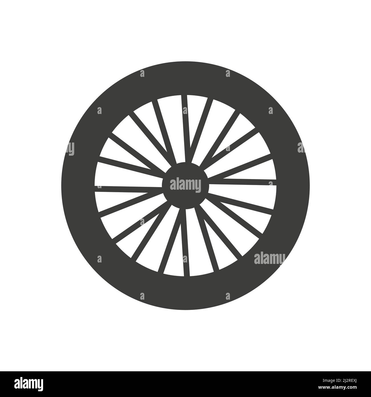 Silhouette noire de la roue. Symbole de jante. Roue de vélo avec ...